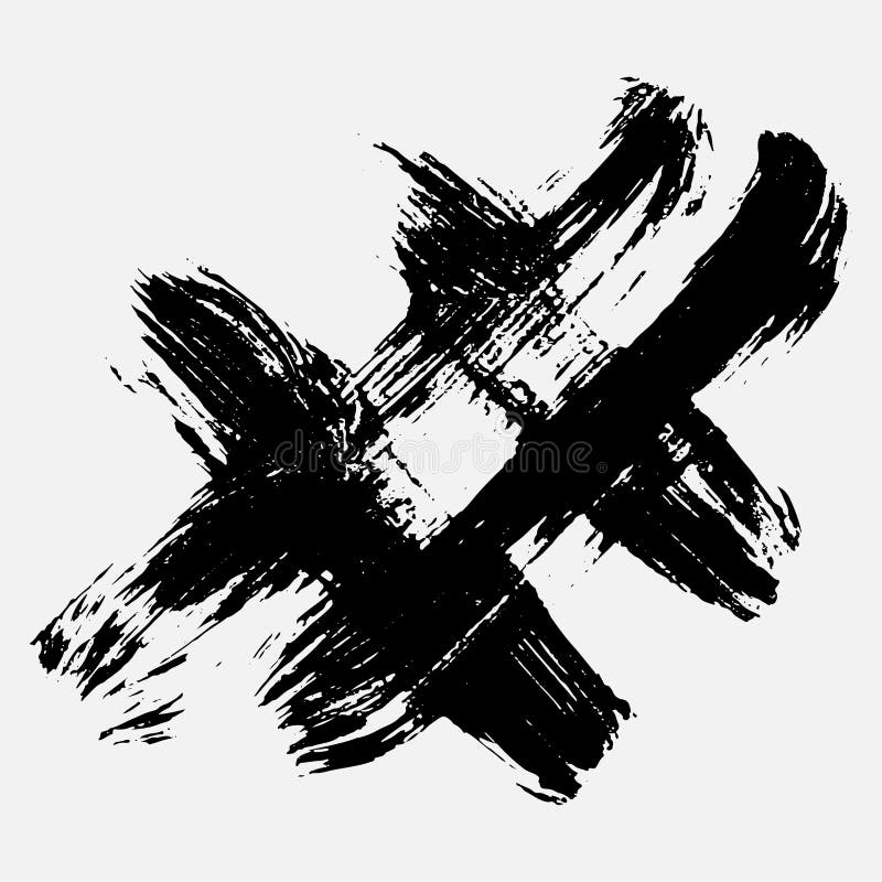 Abstract Shapes and Signs Drawn by a Brush Stock Illustration ...