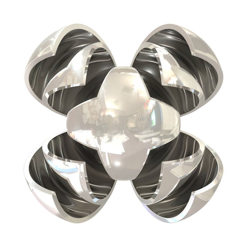 Abstract shapes silver stock illustration. Illustration of steel - 16905913