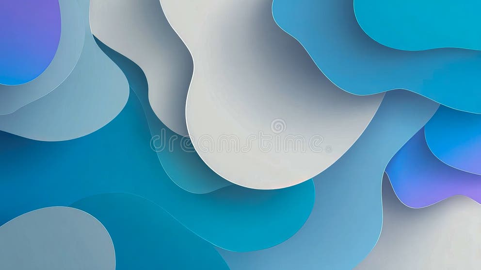 Abstract Shapes on a Simple Light Background with Smooth, Transparent Shadows Creating Multi ...
