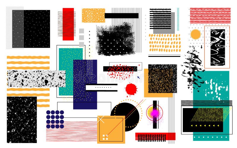 Abstract Shapes and Textures Set , Vector Design Element Stock Vector ...