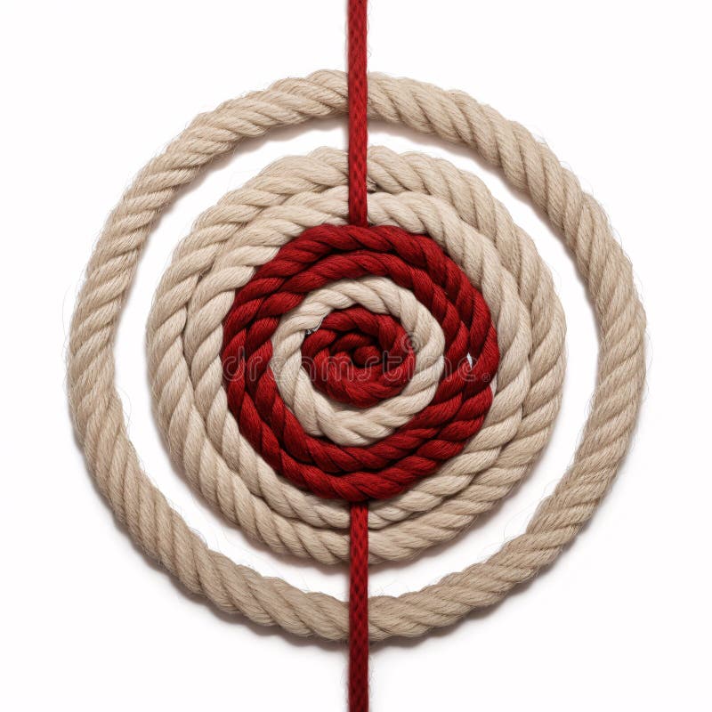 Abstract Shapes by Woolen Red Thread, Rope and a White Background ...