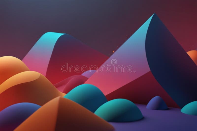 Abstract Shapescape stock illustration. Illustration of minimalist ...