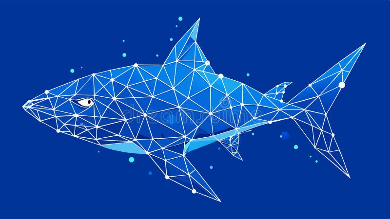 Abstract Shark Form Lines and Triangles, Point Connecting Network on ...