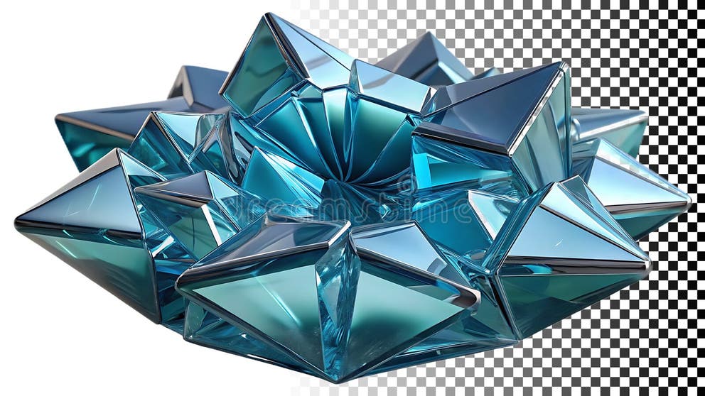 Abstract Sharp Crystalline Structure Blue Purple Design Element Png ...