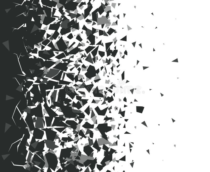 Abstract Shatter Background. Exploded Black Pieces Scatter, Shattered ...