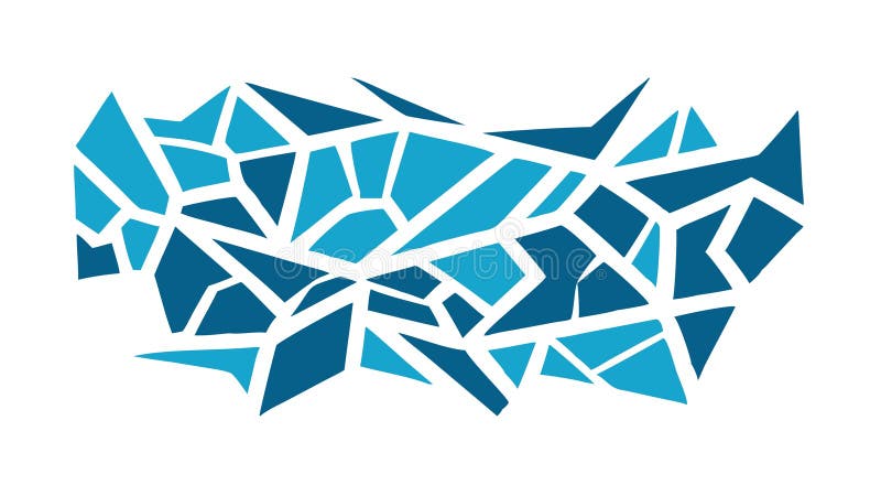 Abstract Shattered Geometric Shapes in Cool Blue Tones, Vector Design ...