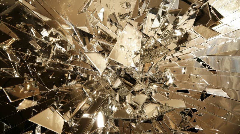 Abstract Shattered Glass Art Installation Stock Photo - Image of ...