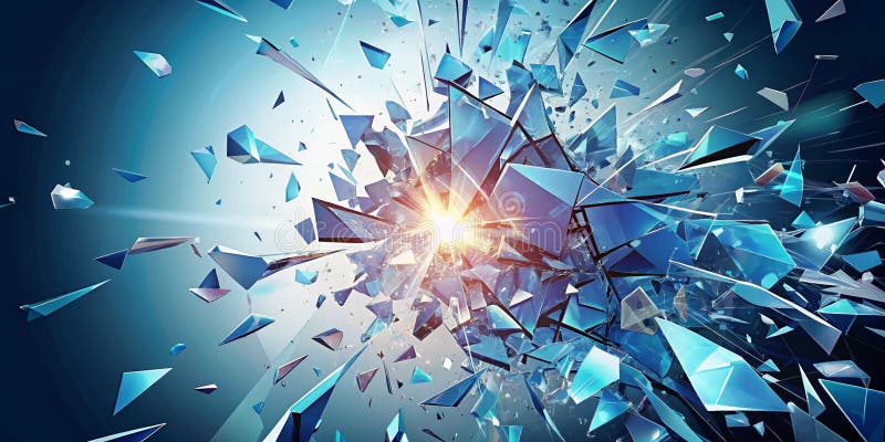 Abstract Shattered Glass Explosion Stock Illustration - Illustration of ...