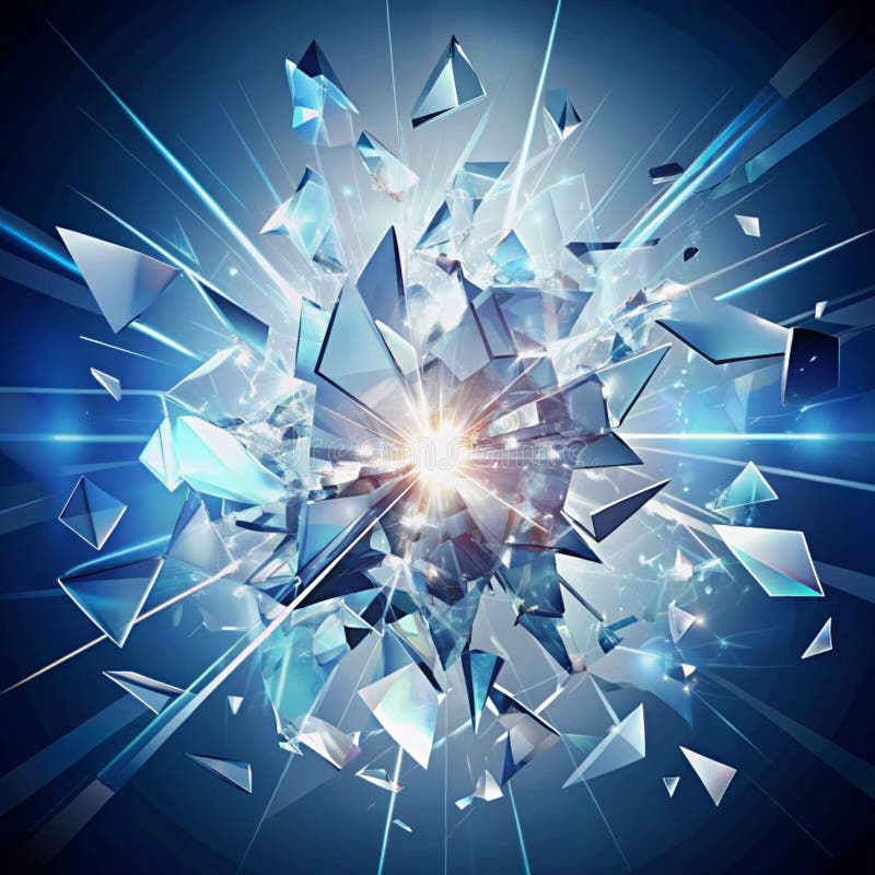 Abstract Shattered Glass Explosion Stock Illustration - Illustration of ...