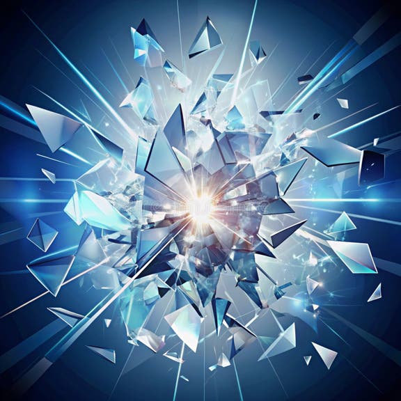 Abstract Shattered Glass Explosion Stock Illustration - Illustration of ...