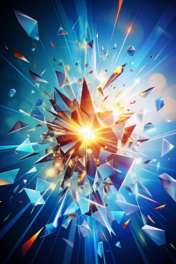 Abstract Shattered Glass Explosion Stock Illustration - Illustration of ...