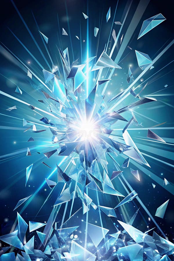 Abstract Shattered Glass Explosion Stock Illustration - Illustration of ...