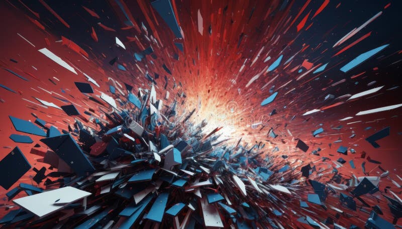 Abstract Red Shattered Glass Texture Geometric Fragments Stock Photos ...