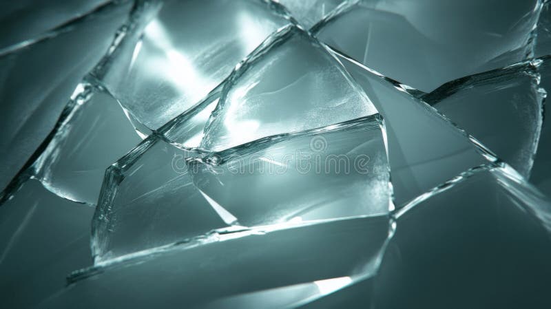 Abstract Shattered Glass with Light Reflections Stock Illustration ...
