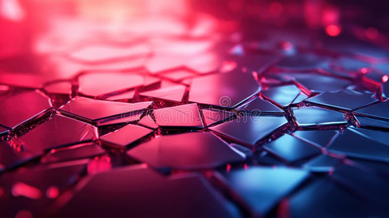 Abstract Shattered Glass Pattern in Vibrant Red and Blue Lighting Stock ...