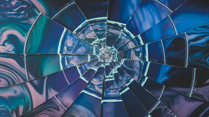 Abstract Shattered Glass Texture, Broken Circular High Quality Image ...