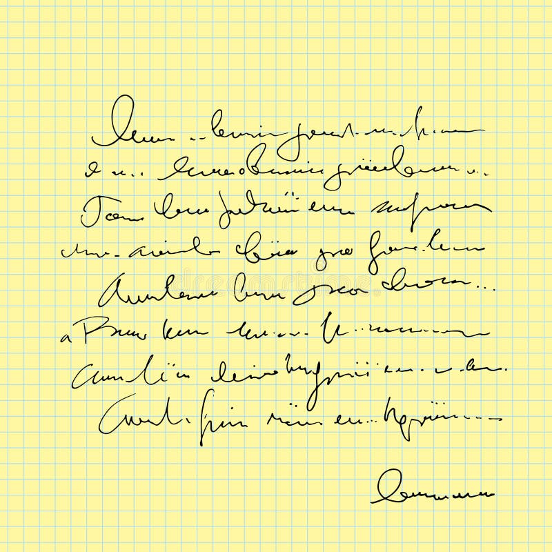 Abstract Sheet of Paper with Handwritten Text Stock Vector ...