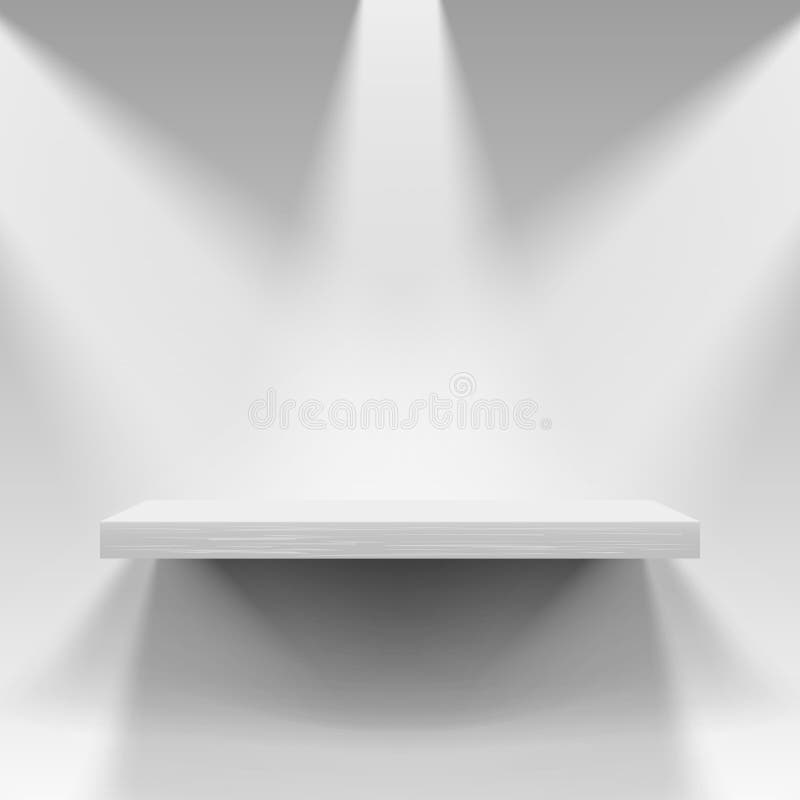 Abstract Shelf with Shadow of Three Spotlights Stock Vector ...