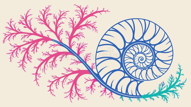 Abstract Shell and Branch Design, Nature,inspired Art Vector Design ...