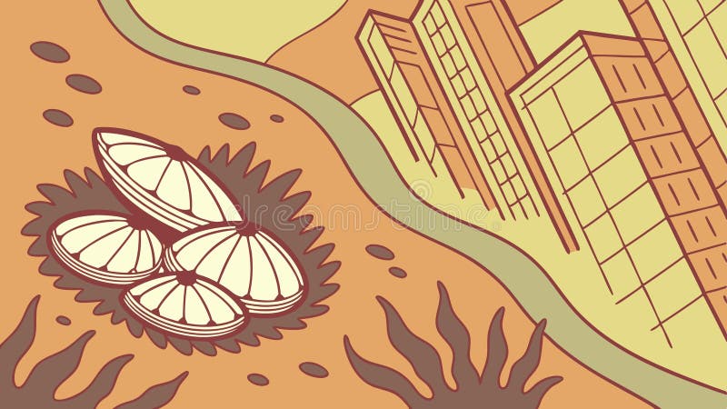 Abstract ShellButterfly Patterns in Hilly Landscape, Vector Design ...