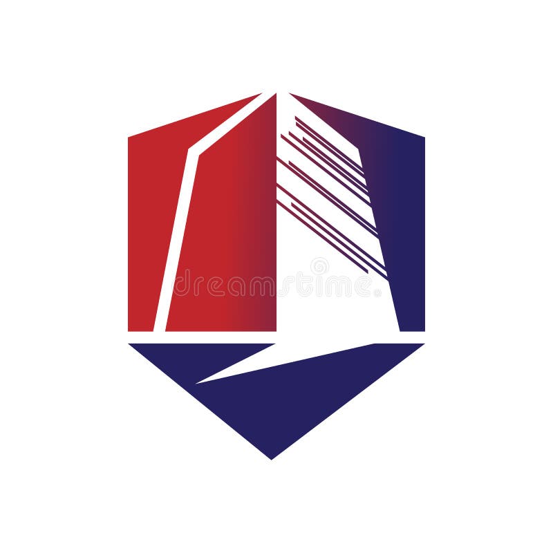 Abstract Shield and Building Maintenance Security Logo Vector ...