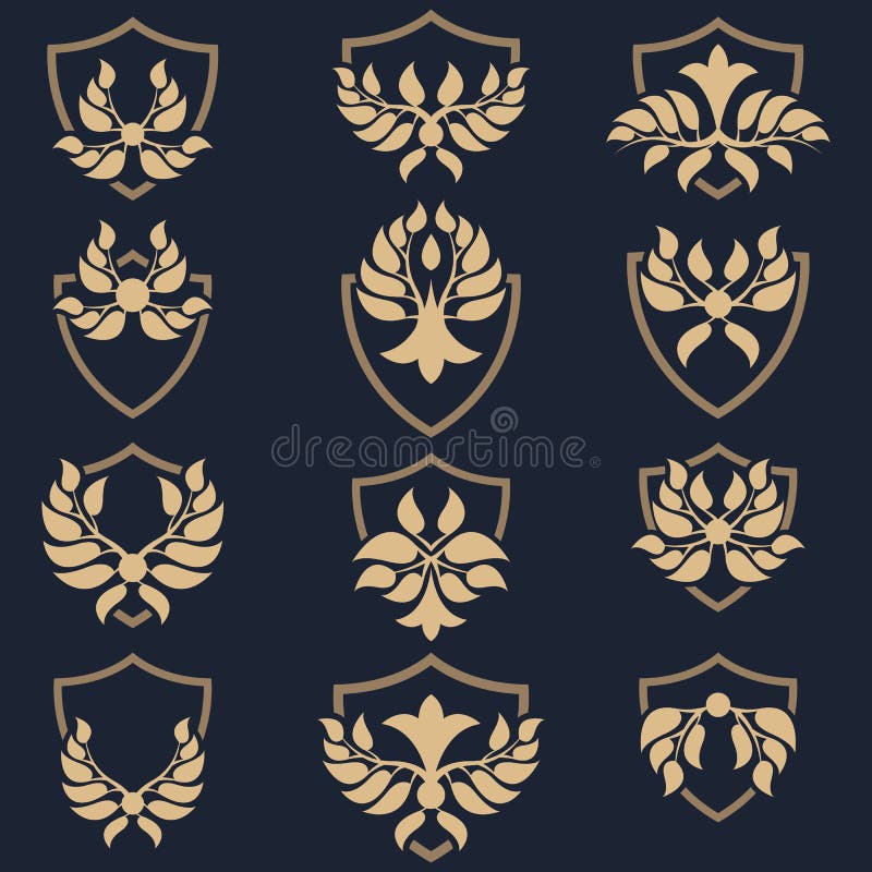 Abstract shield insignia. stock vector. Illustration of armor - 96438670