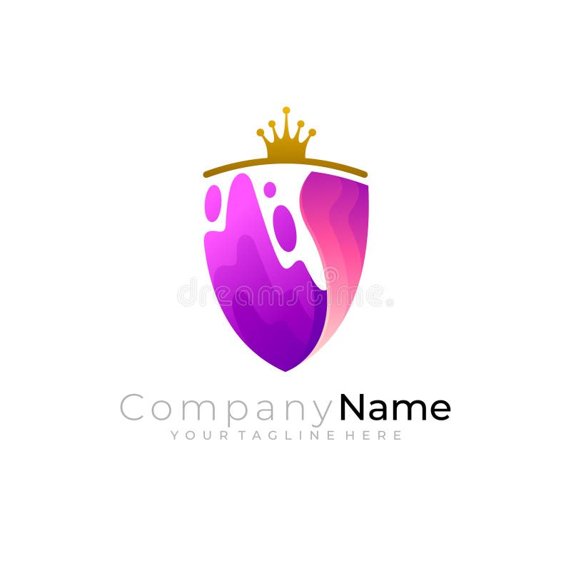 Abstract Shield Logo with Colorful Design, Security Stock Illustration ...