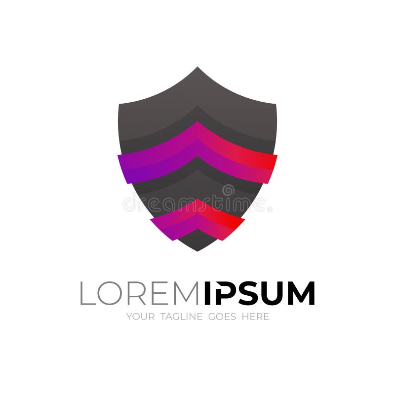 Abstract Shield Logo with 3d Colorful Design, Security Logos Stock ...