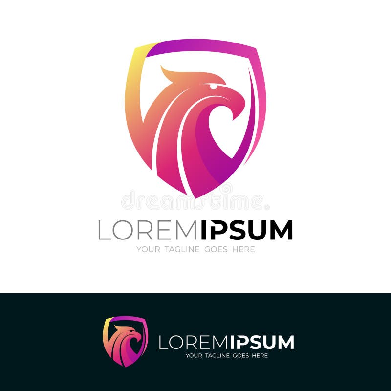 Abstract Shield Logo with Eagle Design Combination, Security Design ...