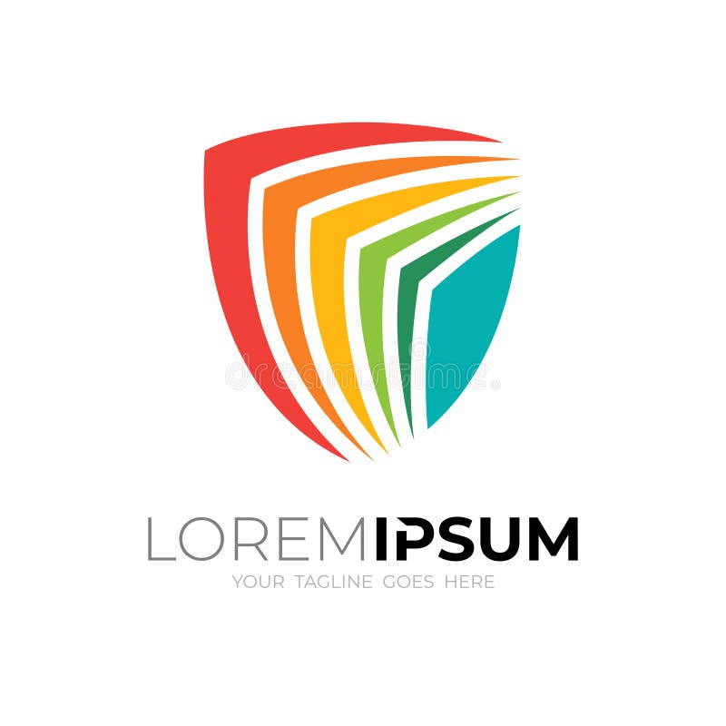 Abstract Shield Logo and Line Colorful Design Combination, Stock Vector ...