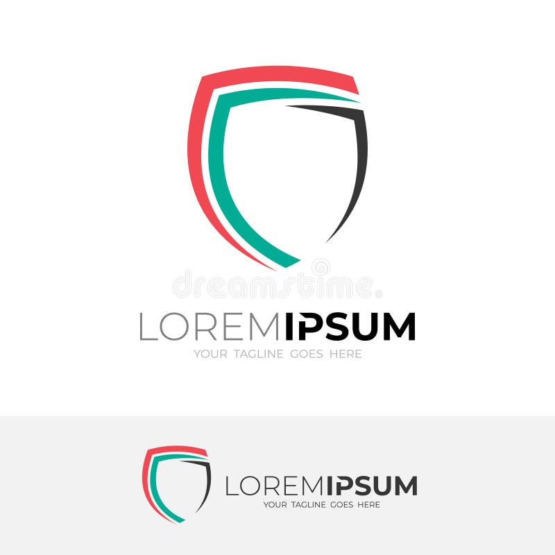 Abstract Shield Logo with Line Design, Simple Icon, Defense Stock ...