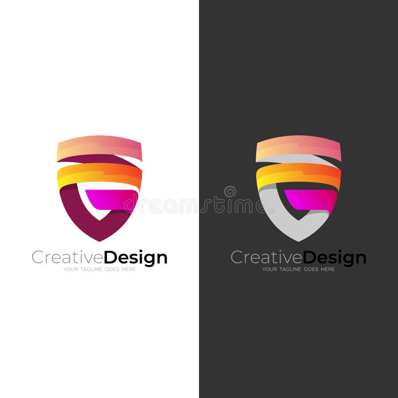 Abstract Shield Logo with Modern Style Design, Defense Logo Stock ...