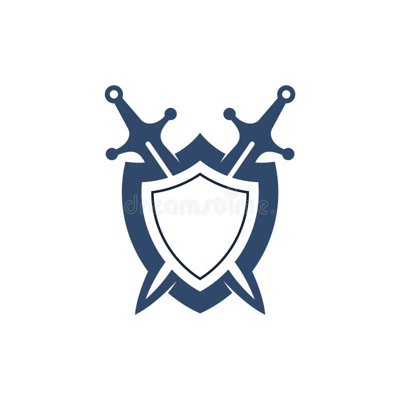 Abstract Shield Logo with Sharp Sword, Army Icon Stock Vector ...