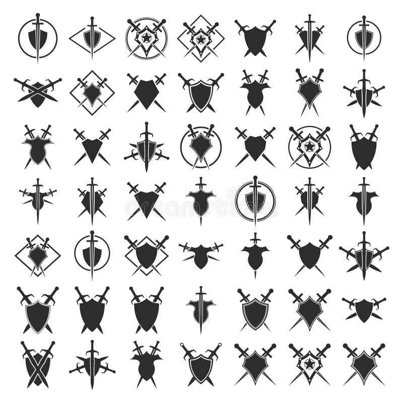 Badge Patch Shield Shape Vector Heraldic Icons. Football or Soccer Club ...