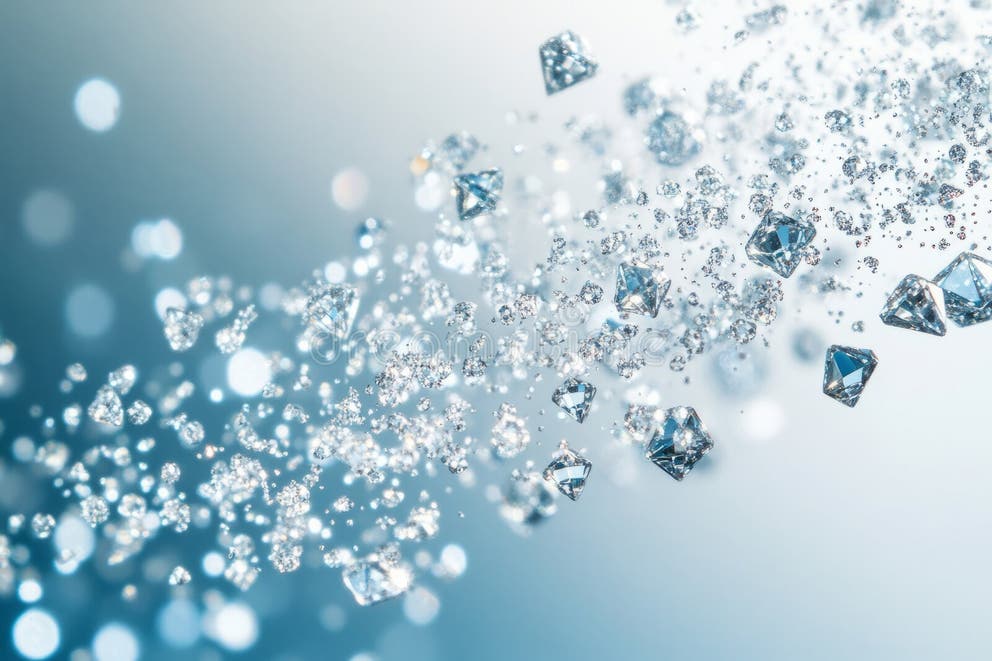 Abstract Shimmering Diamond Dust Particles, Floating on a Soft Gradient ...