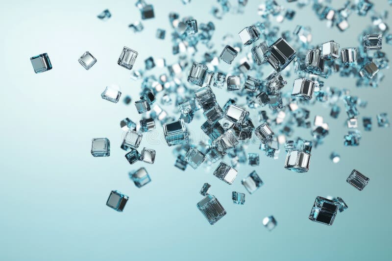 Abstract Shimmering Diamond Dust Particles, Floating on a Soft Gradient ...