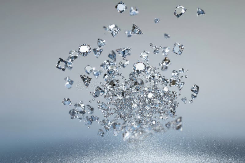 Abstract Shimmering Diamond Dust Particles, Floating on a Soft Gradient ...