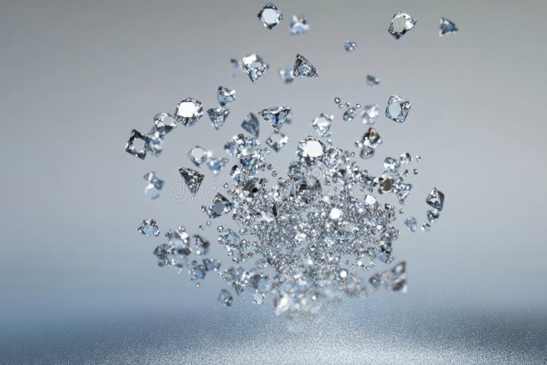 Abstract Shimmering Diamond Dust Particles, Floating on a Soft Gradient ...