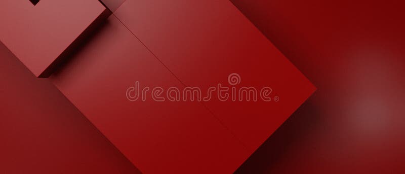 Abstract Shine Geometric Square Cubes Modern Dark Red Iillustration ...