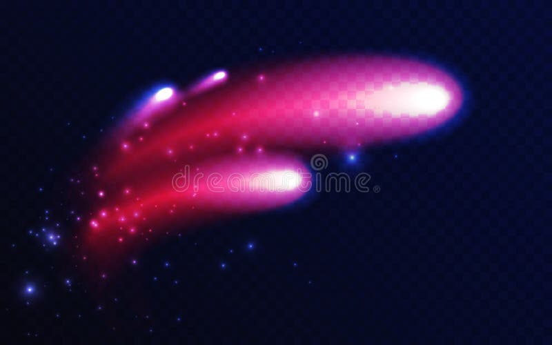 Abstract Shining Comet Meteorite Shape, Firework Glowing Light Effect ...