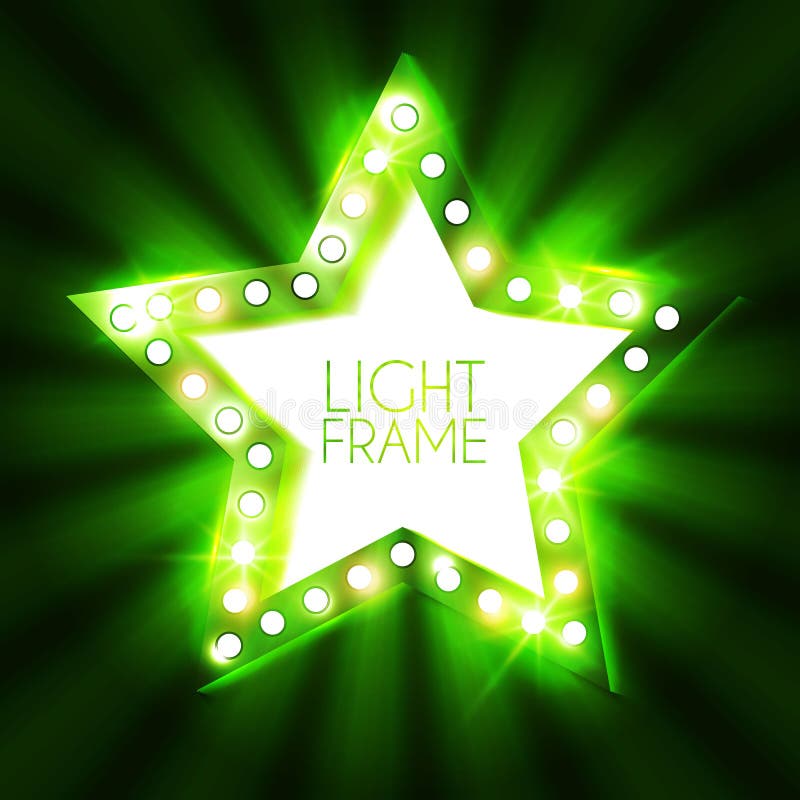 Abstract Shining Frame. Retro Light Banner Stock Vector - Illustration ...