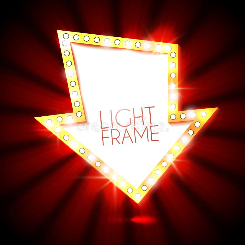 Abstract Shining Frame. Retro Light Banner Stock Vector - Illustration ...