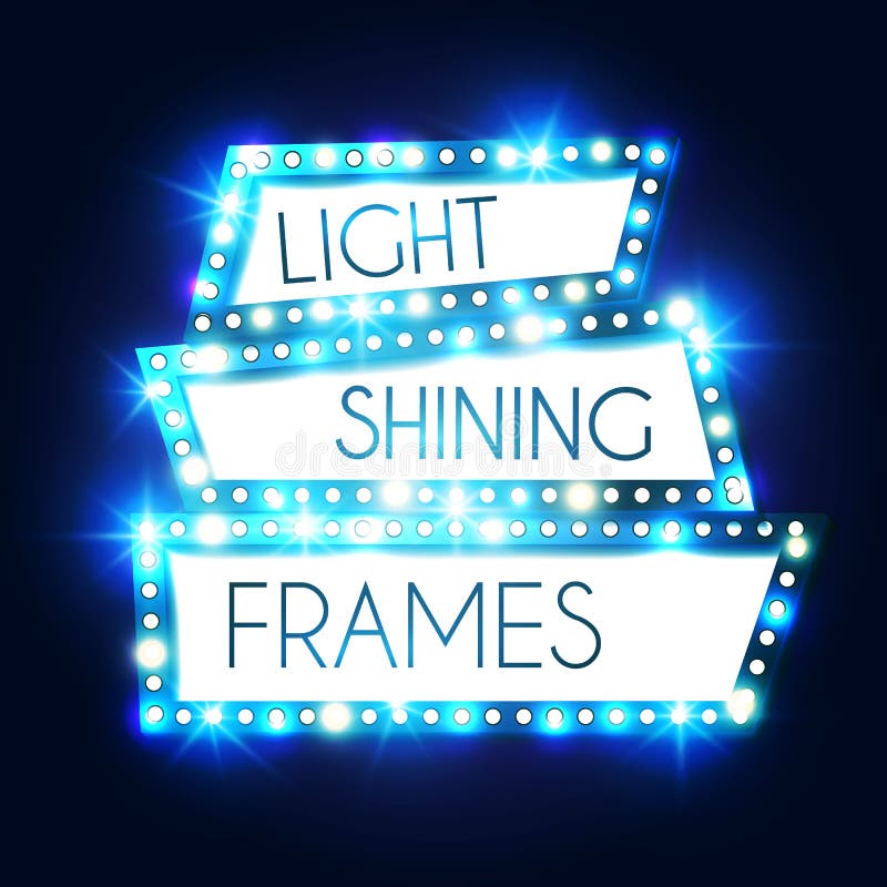 Abstract Shining Frame. Retro Light Banner Stock Vector - Illustration ...