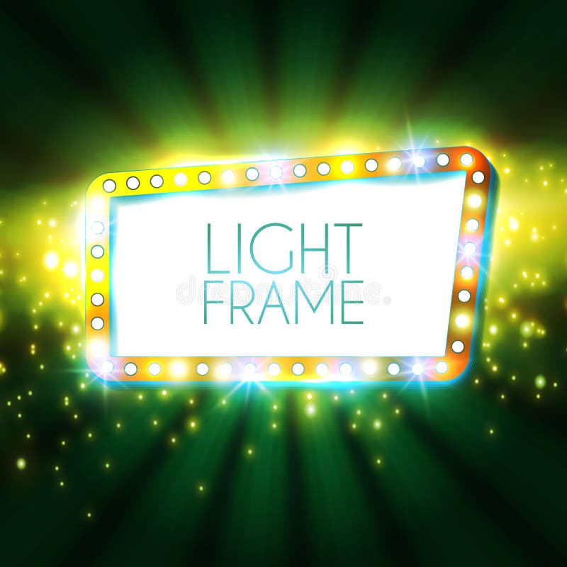 Abstract Shining Frame. Retro Light Banner Stock Vector - Illustration ...