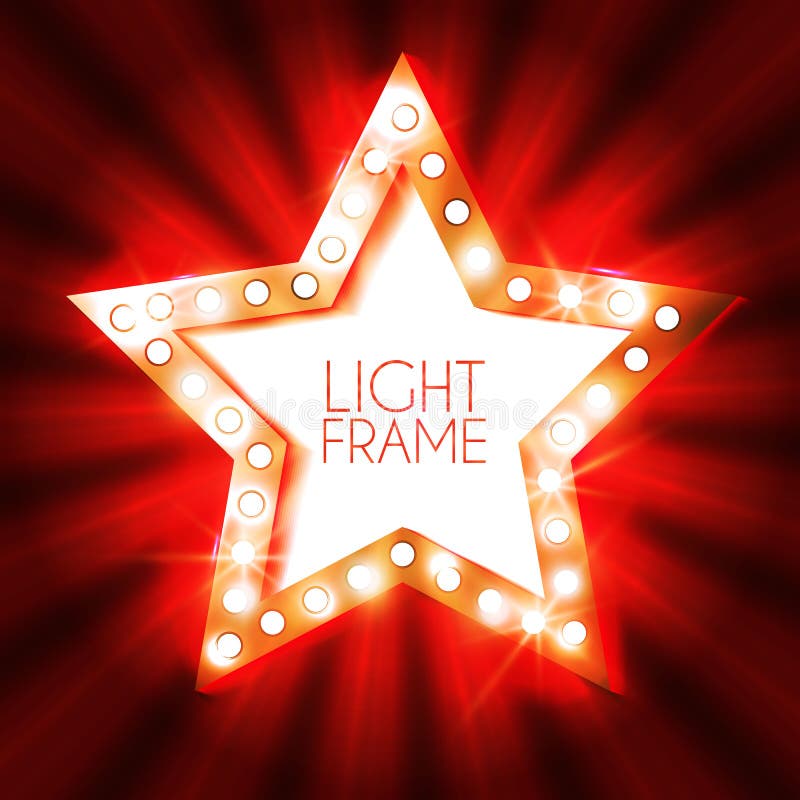 Abstract Shining Frame. Retro Light Banner Stock Vector - Illustration ...