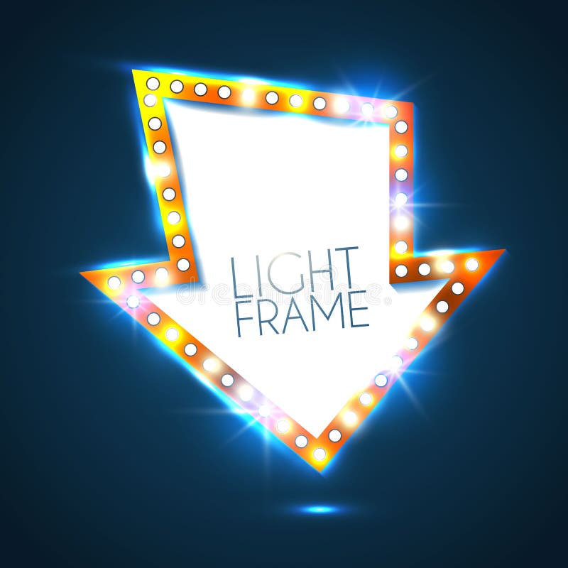 Abstract Shining Frame. Retro Light Banner Stock Vector - Illustration ...
