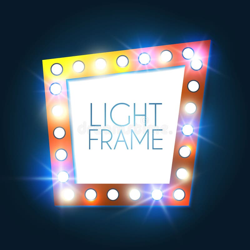 Abstract Shining Frame. Retro Light Banner Stock Vector - Illustration ...