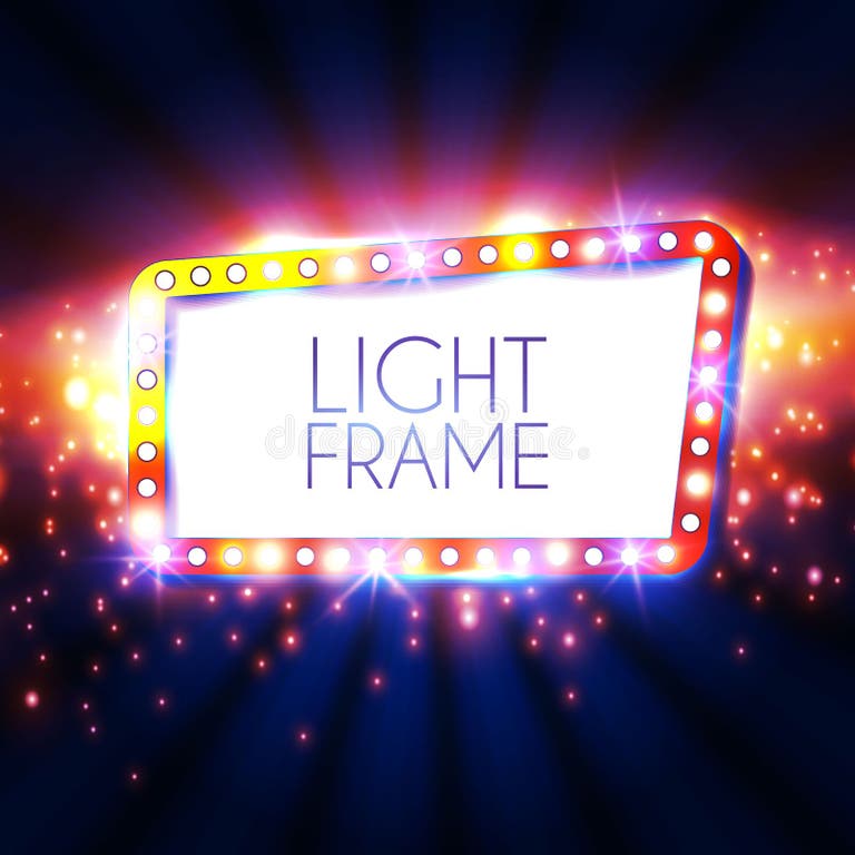 Abstract Shining Frame. Retro Light Banner Stock Vector - Illustration ...