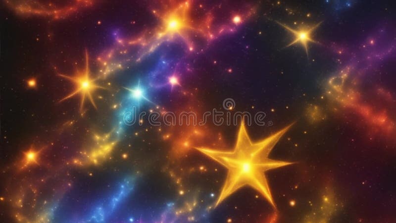 Abstract Shining Golden Star in Galaxy Background, Motion Stock Video ...