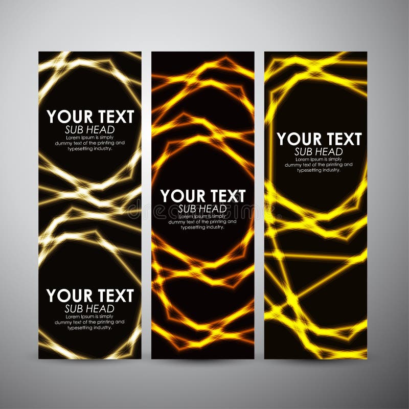 Abstract Shining Line Pattern. Vector Banners Set Background Stock ...